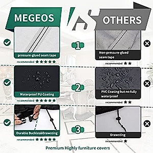 smdodddy Patio Furniture Covers, Waterproof Rectangular Patio Furniture Set Cover, Patio Covers 71" L x 47" W x 29" H Outdoor Sectional Sofa Set Covers, Outdoor Patio Table Covers Fit for 8-10 Seats