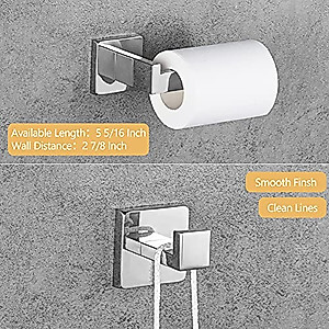 USHOWER Polished Chrome Towel Rack Set, Included 24-Inch Wide Bathroom Hotel Towel Shelf, 4 Piece