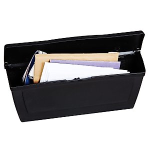 Small Plastic Mailbox for Outside Porch, Easy to Install Wall Mount, Lightweight, Heavy Duty, Rustproof, Maintenance-Free Horizontal Mail Box for House - Made in Canada - 15.5” x 4” x 6.25” (Black)