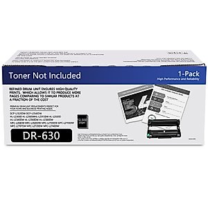 DR630 Drum Unit High Yield Replacement for Brother DR-630 DR 630 HL-L2300D HL-L2320D HL-L2340DW HL-L2380DW MFC-L2700DW MFC-L2720DW DCP-L2520DW DCP-L2540DW Printer Black 1 Pack (Toner not Included)