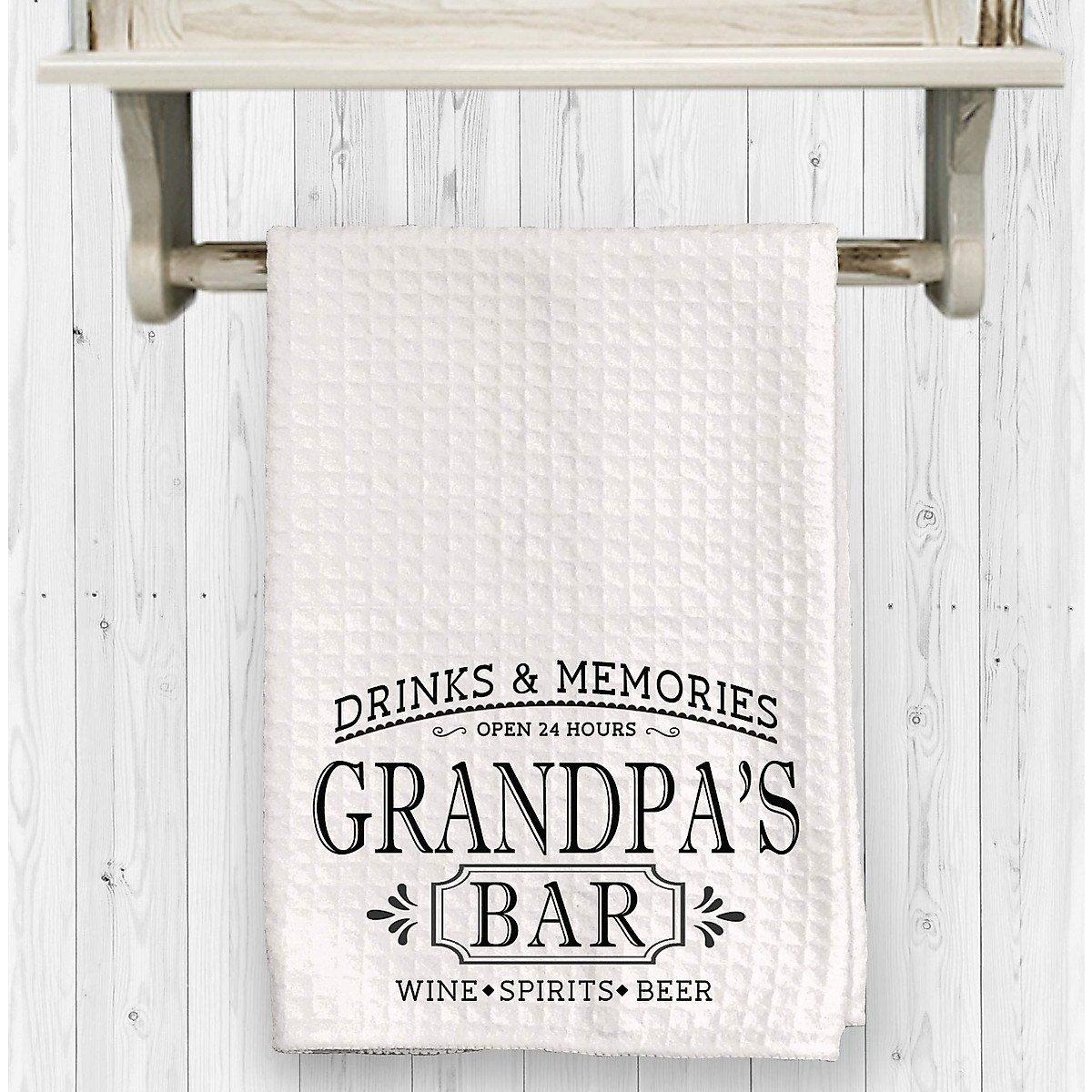 The Creating Studio Custom Bar Towel, Waffle Towel, Gift for Dad, Bar Cart Towel, Personalized Gift for Him
