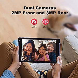 TJD Android 12 Tablets,10.1 inch Tablet PC, 4GB RAM 64GB ROM 512GB MicroSD, FHD IPS Display, Dual Camera, Double Stereo Speakers, Wi-Fi5.0/2.4, Bluetooth5.0, Google GMS Certified (Purple)