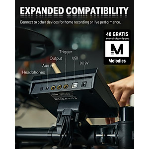 Donner DED-200 Electric Drum Sets with Quiet Mesh Drum Pads, 2 Cymbals w/Choke, 31 Kits and 450+ Sounds, Throne, Headphones, Sticks, USB MIDI, Melodics Lessons (5 Pads, 3 Cymbals)