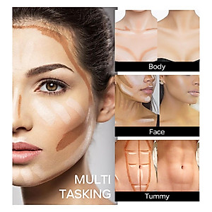 KYDA 6 Colors Highlight Concealer Contour Stick, 2 in 1 Body Makeup Shding Stick, Face Highlighters Sticks, Contouring Highlighting Foundation Shadow Cream Pen, 3 Pcs-Set A