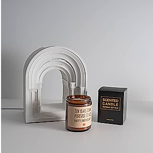 Scented Candle - 10 Years Anniversary Candle Gift for Couple, Happy 10th Anniversary Present for Him, Her, Husband, Wife, Wedding