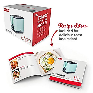 Dash 2 Slice, Extra Wide Slot Easy Toaster with Cool Touch + Defrost Feature, for Bagels, Specialty Breads & other Baked Goods - Aqua