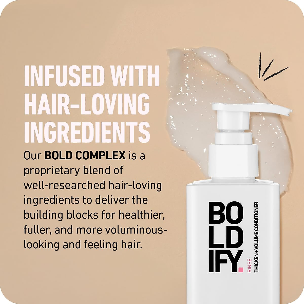 Boldify Thicken Volume Conditioner - Ultimate Biotin Formula for Hair Thickening, Split End Repair, Nourishment, and Fine or Oily Hair for Women & Men