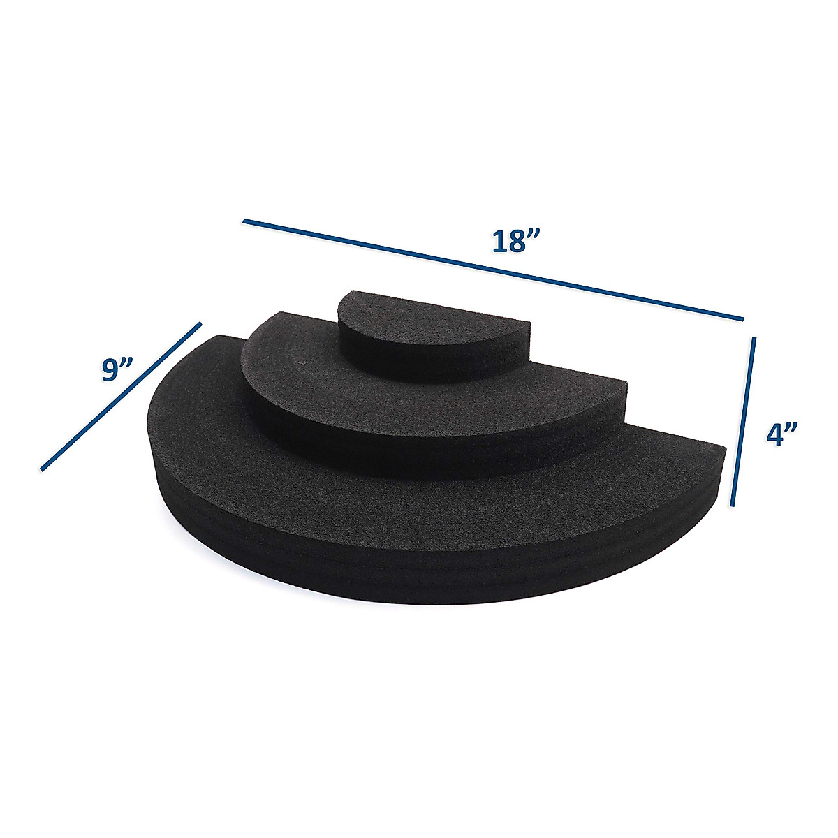 Polar Whale 2 Dessert Cupcake Display Stands 3 Tier Half Circle Kitchen Dining Room Restaurant Countertop Entertainment Tabletop Durable Black Foam Washable Waterproof 18 x 9 x 4 Inches