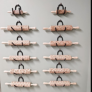 YYST Rolling Pin Holder Rolling Pin Display Rack Rolling Pin Storage - Hardware Included -W Style (2)