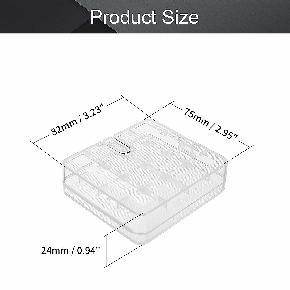 Bettomshin 4 x 18650 Battery Storage Case Holder Organizer Box Transparent