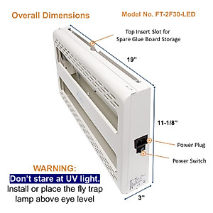 Awoco 11W 100V-240V LED Wall Mount or Table Standing Sticky Fly Trap Lamp for Capturing Flies, Mosquitoes, Moths and Flying Insect (Fly Trap)