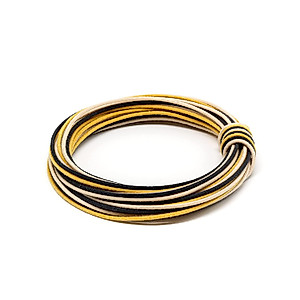 The Art Of Tone Gavitt Cloth Wire, 22 Gauge Guitar Wire, Pushback Wire for Electric Guitar Upgrades Kits, and Wiring Harness, 22awg 7-Strand Pre-tinned Copper Wire 10ft of Each Black/White/Yellow