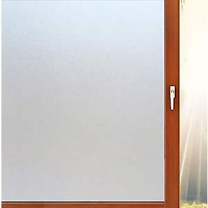 Aibily Privacy Adhesive Window Film, Frosted Glass Sticker for Bathroom/Kitchen/Home, Etched Glass Vinyl Film for Heat Control/Glare Blocking