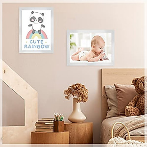 Yulejo 4 Pieces Diamond Picture Frame Magnetic Diamond Art Frames Self Adhesive Frames Magnetic PVC Photo Frame Double Sided Sign Holder Frames for Wall Home Office School (Silver)