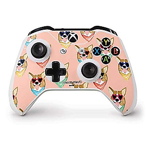 Skinit Decal Gaming Skin compatible with Xbox One S Controller - Officially Licensed Bouffants and Broken Hearts Corgi Love Design