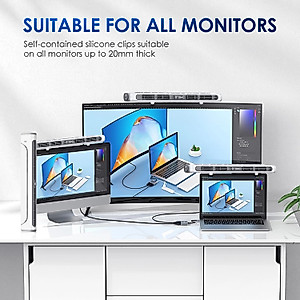 masso Desktop Fan, Monitor Fan, Portable Bladeless Fan with 3 Speeds Office Desk fan Space Saving Personal Cooling Fan USB Cooling Fan, Strong Wind Quiet USB Fan for Office, Home