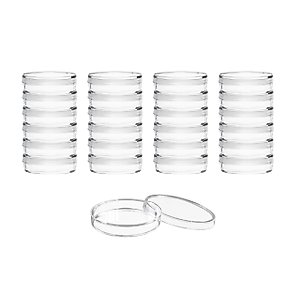 EISCO 25PK Disposable Petri Dish with Lid - Sterile - 35x15mm - Polystyrene - Triple Vented - Transparent