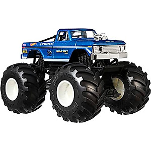Hot Wheels Monster Trucks, Oversized Monster Truck Bigfoot, 1:24 Scale Die-Cast Toy Truck with Giant Wheels and Cool Designs