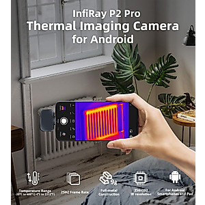 (Android Only) InfiRay Xinfrared P2 Pro Thermal Camera with Magnetic Macro Lens for Android Type-C Smartphones, 9g Fully Metal Body, 25Hz 256X192 Resolution, Support Android 9.0 and Above, (T2 Pro)