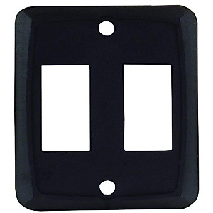 JR Products 12885 Black Double Switch Face Plate