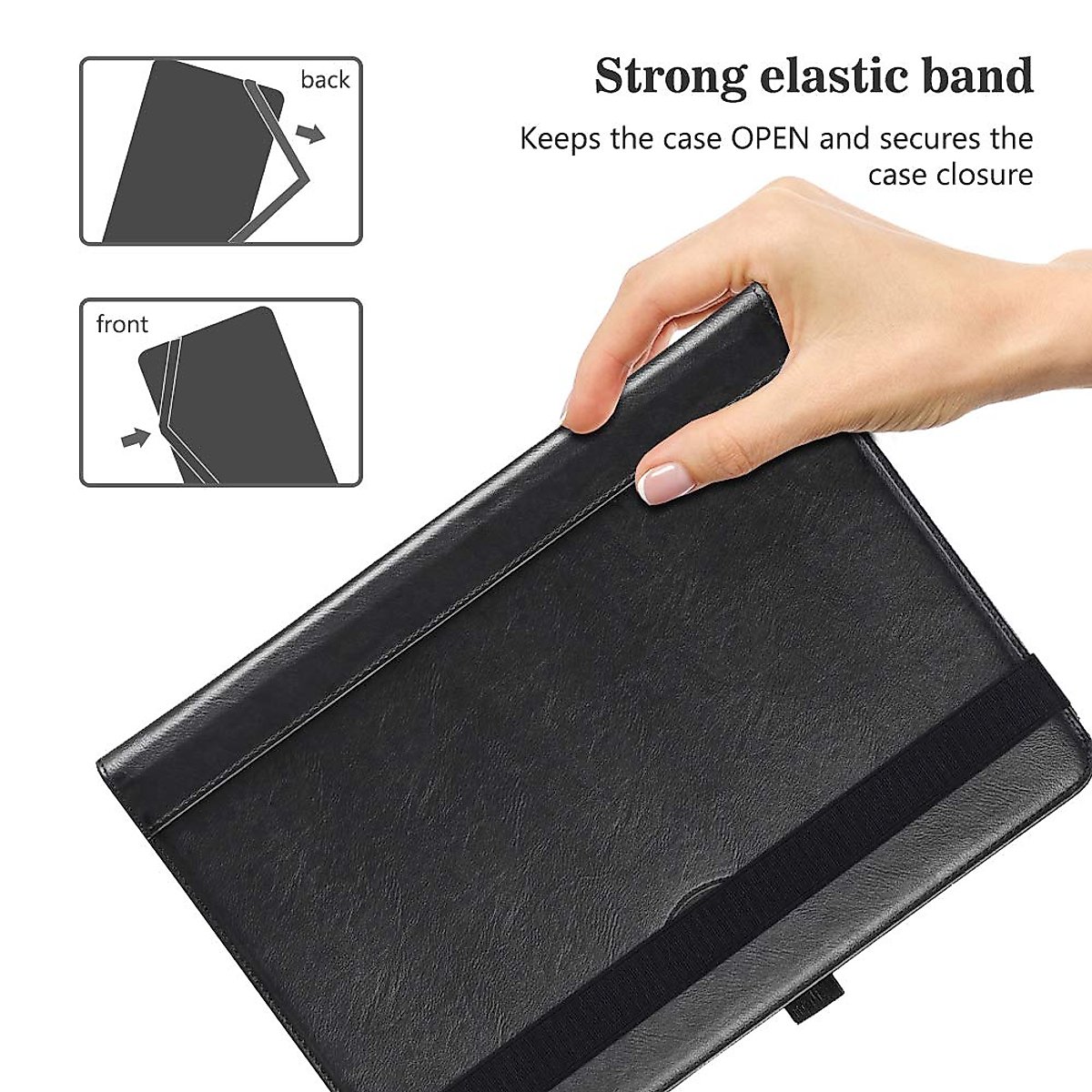 ProCase 9"-10.1" Inch Universal Tablet Case, Protective Cover Stand Folio Case for 9 10 10.1 Inch Android Touchscreen Tablet, with 360 Degree Rotatable Kickstand and Multiple Viewing Angles -Black