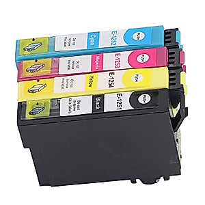 4 Color Ink Cartridge, 4 Color PP Printer Ink Cartridges No Leakage Ink Cartridge Replacement T1251 T1252 T1253 T1254, Desktop Photo Printers