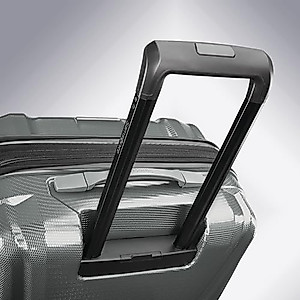 Samsonite SWERV DLX Spinner 4 Wheel 21 Inch Hard Side Travel Suitcase with Side Carry Handle, Telescopic Handle, and TSA Lock, Silver