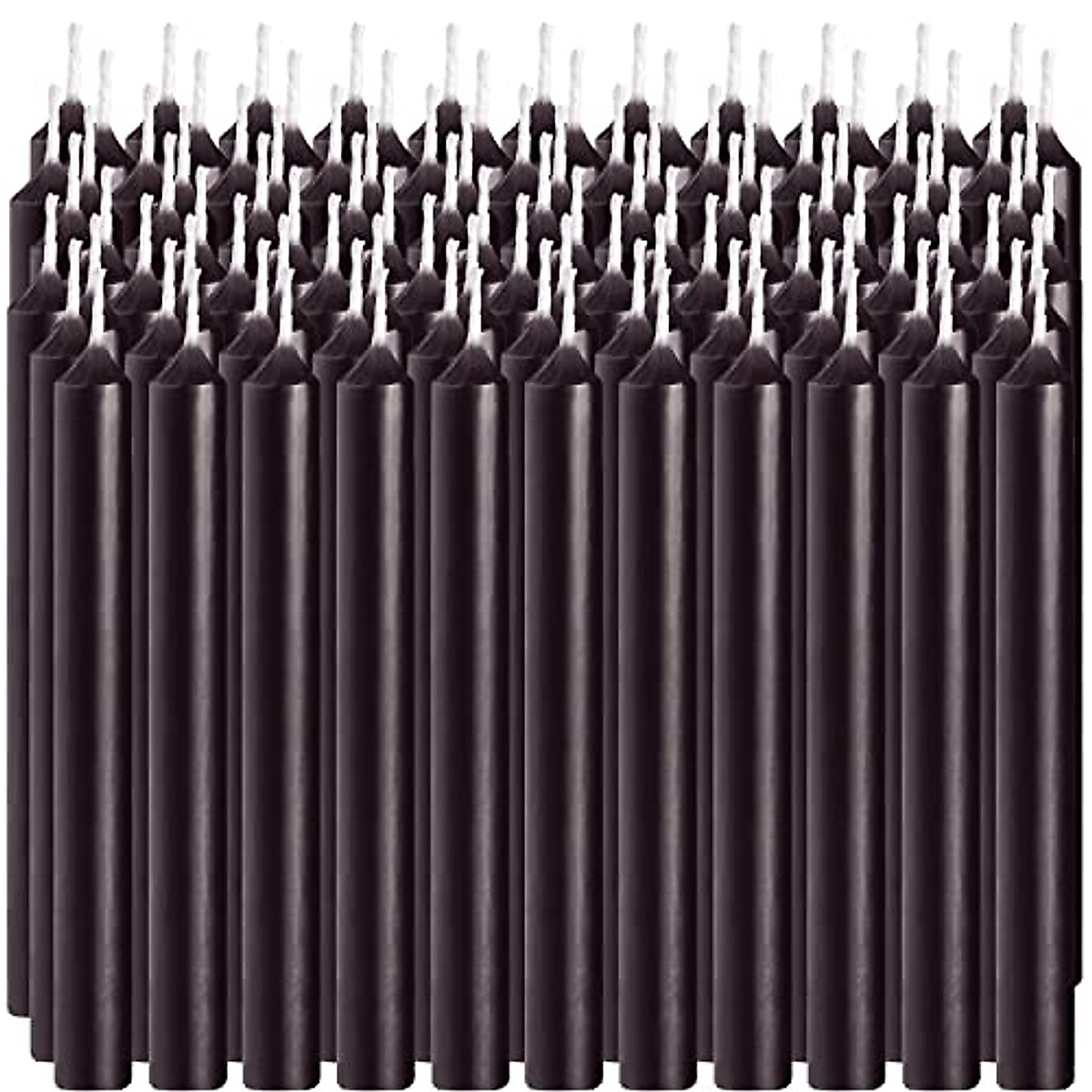 PEILIN Set of 100 Black Brown Spell & Chime Candles – Premium Mini Taper Candles for Rituals, Prayer, Birthdays, Meditation, Altar, Spells, Chime Candles - 5 Inch Tall, Unscented ( Black Brown)