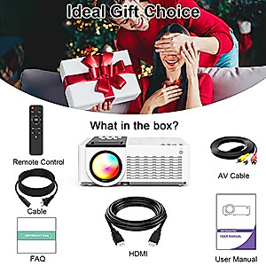 TMY 5G WiFi Projector with Bluetooth 5.1, 9000 Lumens HD Movie Projector, 1080P Supported Mini Projector, Portable Outdoor Projector, Compatible with TV Stick, Phone, Computer, HDMI, USB, AV, TF