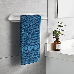 AUSTY Hand Towel Bar Self Adhesive Wall Mounted Bathroom Towel Holder Kitchen Dishcloth Storage Rod, ABS Material, 28cm