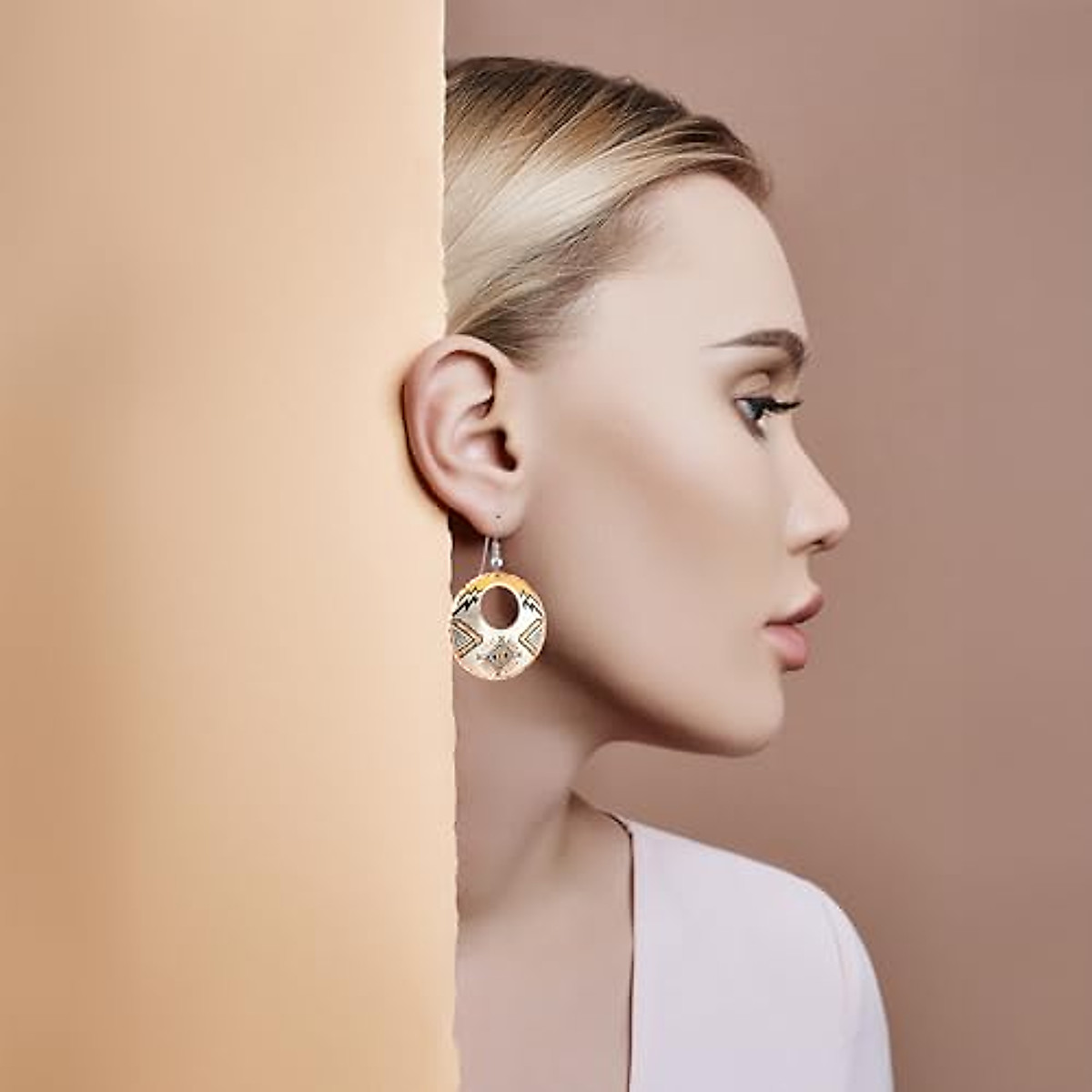 FRONT LINE JEWELRY SW Native American Earrings Copper Hoop Earrings in a Sunburst Design Perfect for Women Who Appreciate Native American Jewelry.