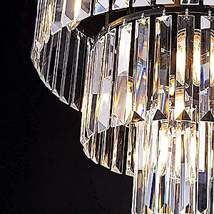 Wellmet Crystal Chandelier, Contemporary Modern Chandeliers Adjustable for Living Room, Dining Room, Pool Table Light, Kitchen Island Lighting