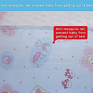 Rrut Baby Safety Net Tent, Premium Baby Bed Canopy Netting Cover Mesh Nursery Mosquito Net - Stylish and Sturdy Infant Crib Tent Net - Protect Your Baby from Falls or Bites Purple 90CM×120CM