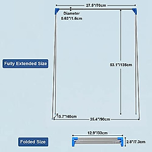 GIPOBUY Portable Clothes Rack Folding Travel Garment Rack, Foldable Collapsible Clothing Rack, Portable Hanging Drying Rack for Dance,Outdoor,RV, New Upgraded Easy Lock and Release(Non-Heavy Duty)