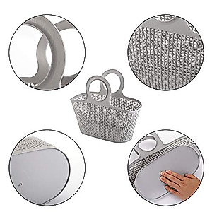 Lawei 4 Pack Shower Caddy Baskets with Handle - Bathroom Shower Tote Basket, Shower Caddy Bins Organizer for Holds Shampoo, Conditioner, Soap, Cosmetics, Beauty Products