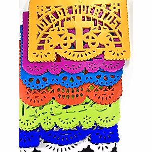 Fiesta Brands 30 Frontales Pack Altar de Ofrendas Dia de Muertos Day of The Dead Decoration Colorful Medium Size Tissue Paper Mexican Papel Picado.