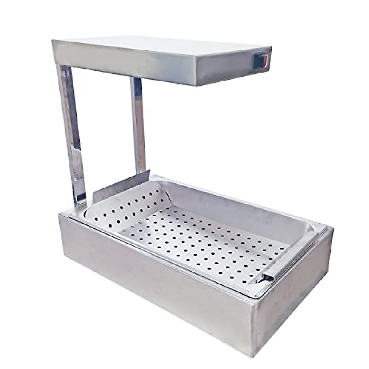 KOUWO Commercial French Fry Warmer Infrared Strip Heat Lamp Fries Warmer Station with 1/1 Pan