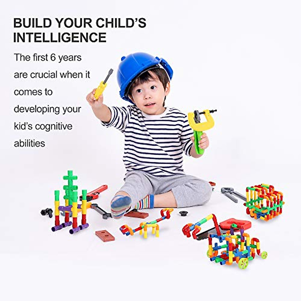 STEM Building Blocks Toy for Kids, Educational Toddlers Toddler Brain Toy Kit, Constructions Toys for 3 4 5 6 7 8 Years Age Boys and Girls – Creativity Kids Toys