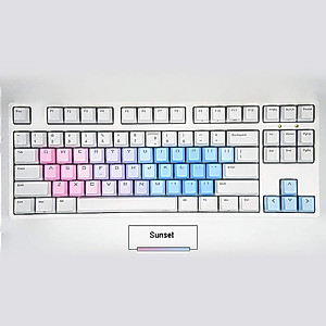 Gradient Color Keycap 37 PBT Double Shot Injection Backlit Keycaps Replacement for Cherry/ikbc/NOPPOO/Ducky Mechanical Gaming Keyboards (Sunset Gradient Color)