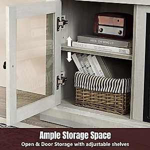 Zevemomo Fireplace TV Stand, 60", Rustic Grey