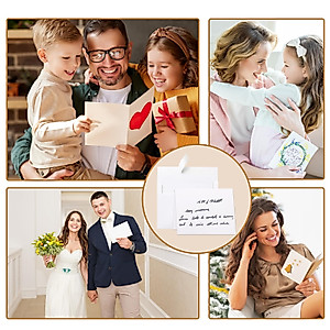 Silunkia 100 Packs White Blank Note Cards and Envelopes 5 x 7 Folded Cardstock and A7 Envelopes Self Seal for Wedding Invitations, Party, DIY Greeting Cards, Thankgiving Cards, Baby Shower