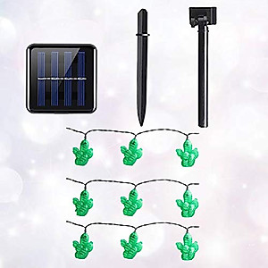 Christmas Lights Decoration Christmas Solar String Lights 30 LED Solar String Lights Cactus Shape String Light Waterproof String Lights for Wedding Party Home Bedroom Garden Patio Decoration Green