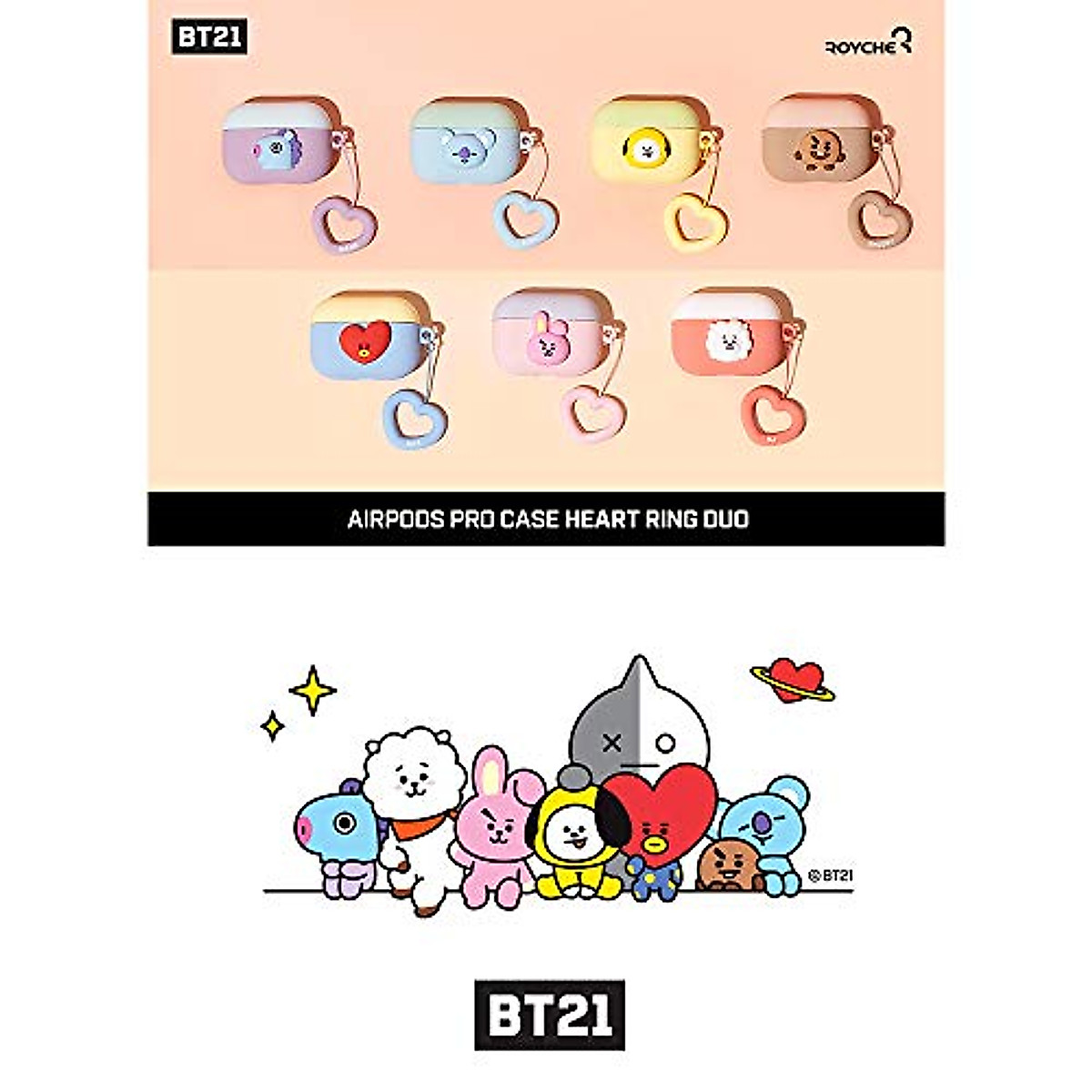 BT21 Airpods Pro Case Heart Ring Duo (SHOOKY)