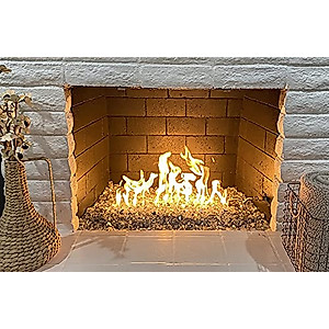 H Burner for Gas Fireplace - 18 × 6" - Non-Whistle Stainless Steel Flexible Flex Gas Line - with Connection Kit, for Fireplaces, Fire Pit & Indoor Outdoor Natural Gas Fire Table