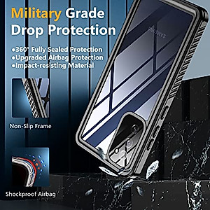 Temdan for Samsung Galaxy S20 FE Case 5G Waterproof, Built in Screen Protector 360° Full Body Heavy Duty Shockproof IP68 Waterproof S20 FE Case for Samsung S20 FE 5G 6.5" Black