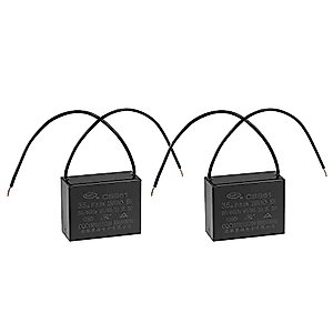 uxcell Ceiling Fan Capacitor CBB61 35uF 250V AC 2 Wires Metallized Polypropylene Film Capacitor 58x45x26mm for Electric Fan Pump Motor Generator 2Pcs