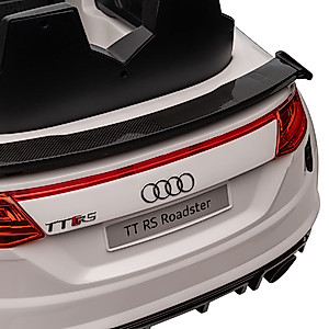Aosom 6V Kids Electric Ride On Car, Licensed Audi TT RS with Suspension System and Remote Control, Horn, 5 Songs, Lights, MP3 Player, White