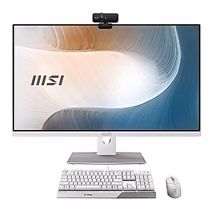 MSI Modern AM271P AIO Desktop, 27" FHD IPS-Grade LED, Intel Core i7-1165G7, 16GB Memory, 512GB SSD, WiFi 6, BT 5.1, White, Windows 10 Home (11M-055US)
