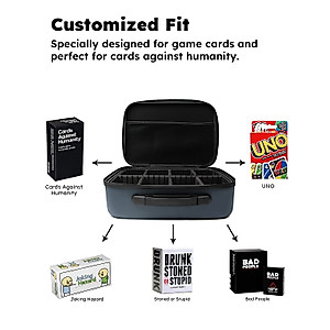 Extra Large Game Cards Case Adjustable Divider Storage Box Holder for Most Card Games compatible with Cards Against Humanity