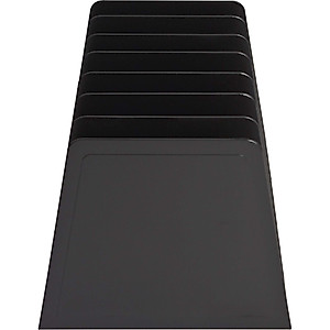 Desktop File Organizer, 7 Compartments Office File Sorter, for Easy access to your files, Invoices, Letters and more - 4.5" Height x 8.8" Width x 5.5" Depth - Black, Eco-Friendly